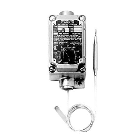 A19AUC-2C: REMOTE BULB TEMP CONTROL; 20/80F; 6' CAP; SPDT; HAZ LOC; 3/8 ...