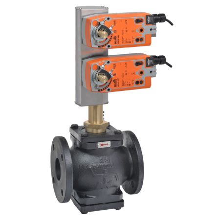 G7100S+EVX24-SR: Globe Valve (GV), 4", 3-way, ANSI Class 125, Cv 190 ...