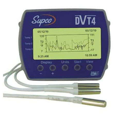DVT4: 4 TEMP DATA LOGGER W/ DISPLAY Operating Temperature 15F to 150F ...